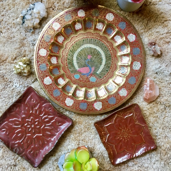 Accents | Set Of 3 Chineseoriental Decorative Red Plates | Poshmark